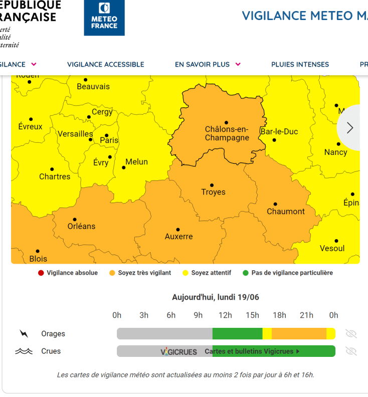 Vigilance Météorologique Et Crues Orages Marne 51 Jussecourt