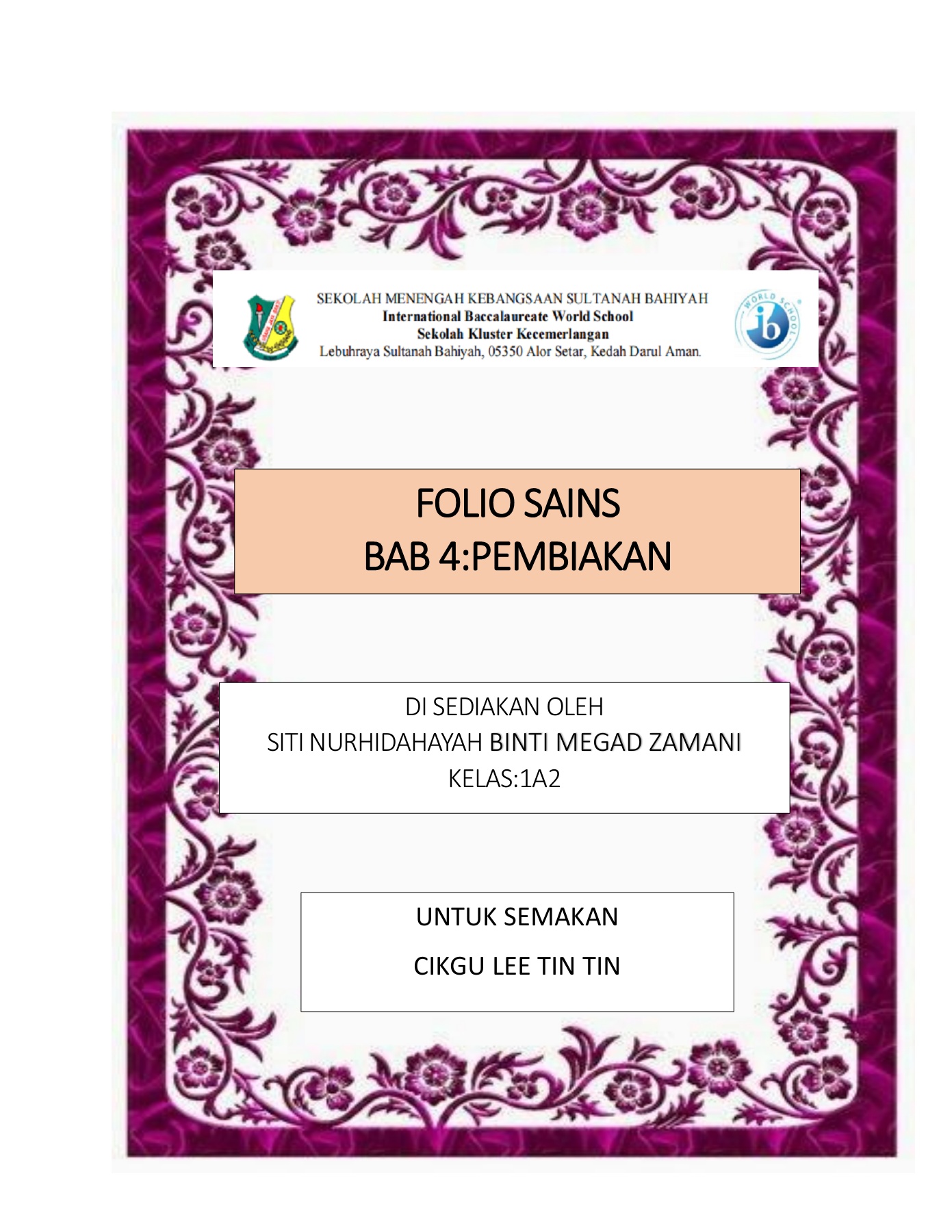 Contoh Folio Sains Tingkatan 1 Bumi Kssm Bahasa Melayu Tingkatan 2