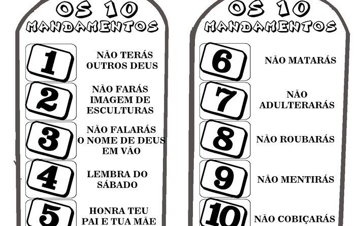 Os Dez Mandamentos Da Lei De Deus Para Catequese Infantil Lei De Partilha