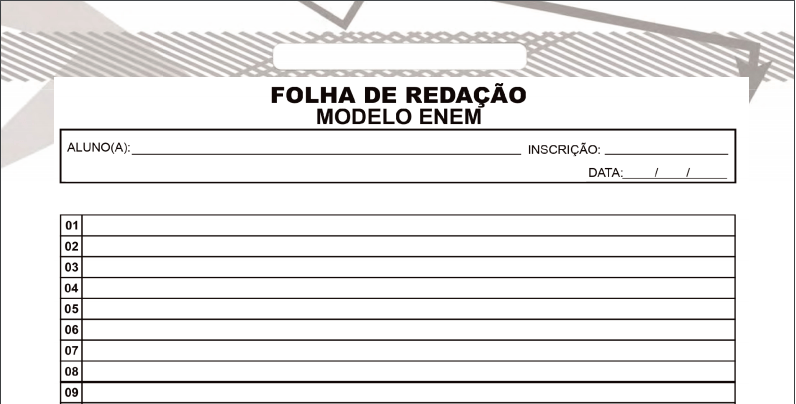 Folha De Redação Do Enem Com Competências Para Baixar Em Pdf Online