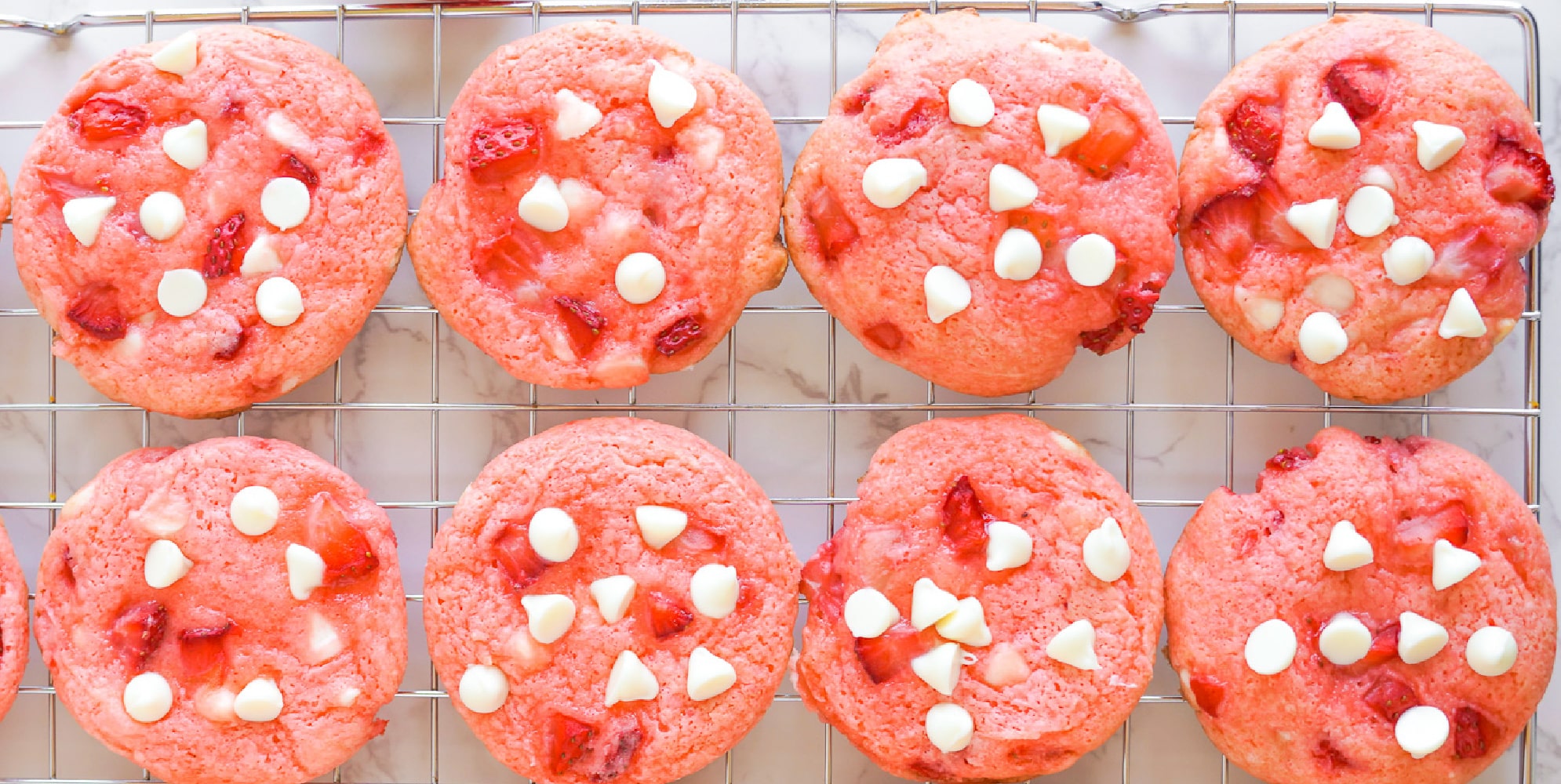 Strawberry White Chocolate Chip Cookies With Real Strawberries