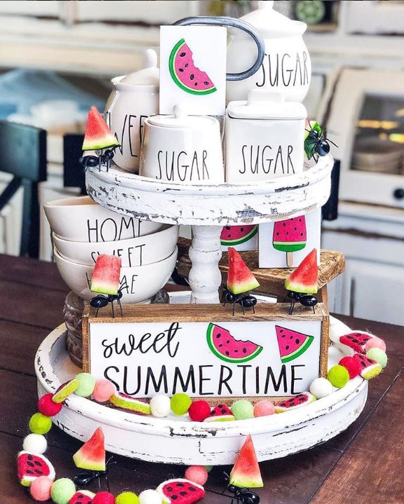 9 Stunning Watermelon Themed Tiered Tray Ideas Of Life And Lisa