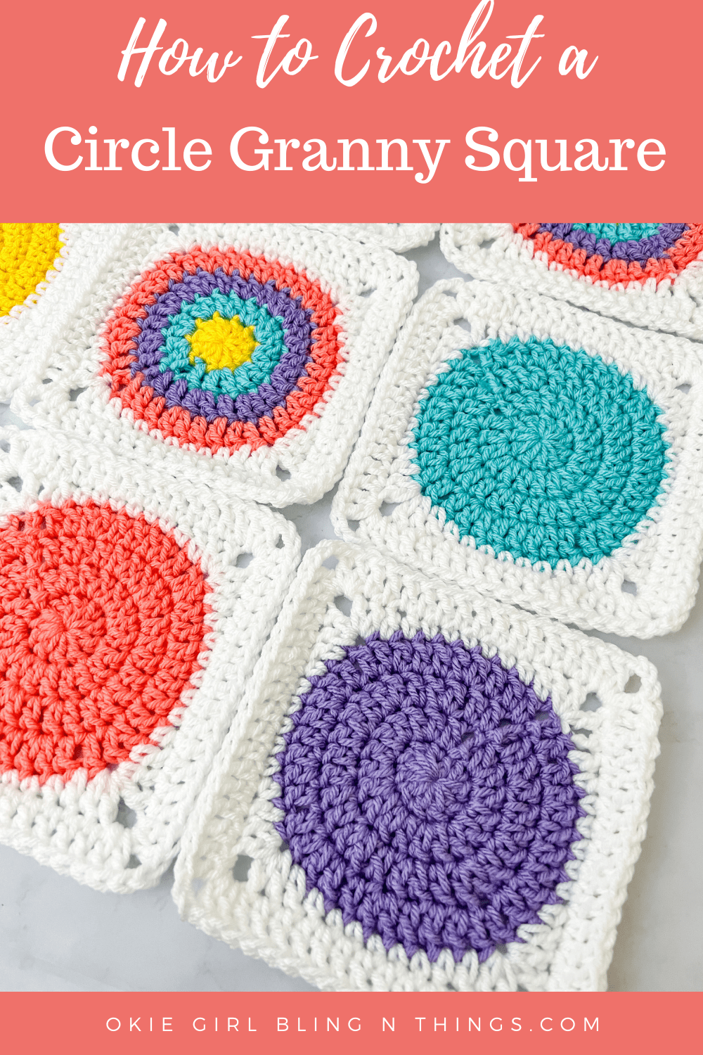 How To Crochet Circle Granny Squares Okiegirlblingnthings