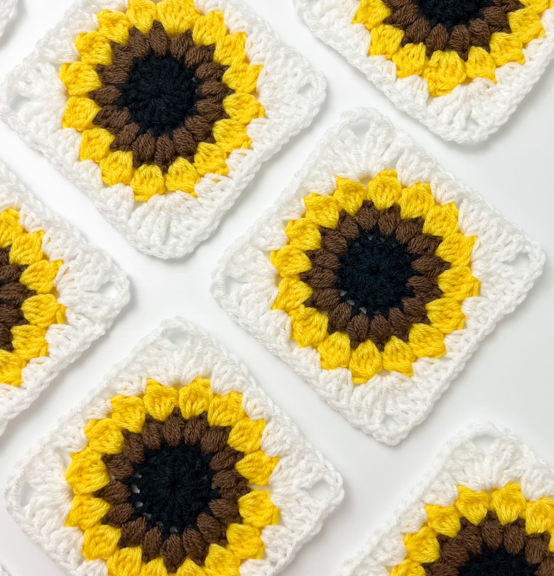 How To Crochet A Sunflower Granny Square Tutorial Okiegirlblingnthings