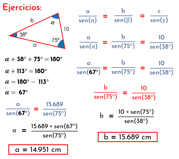 El Teorema Del Seno Ejercicios Resueltos Mates Fáciles