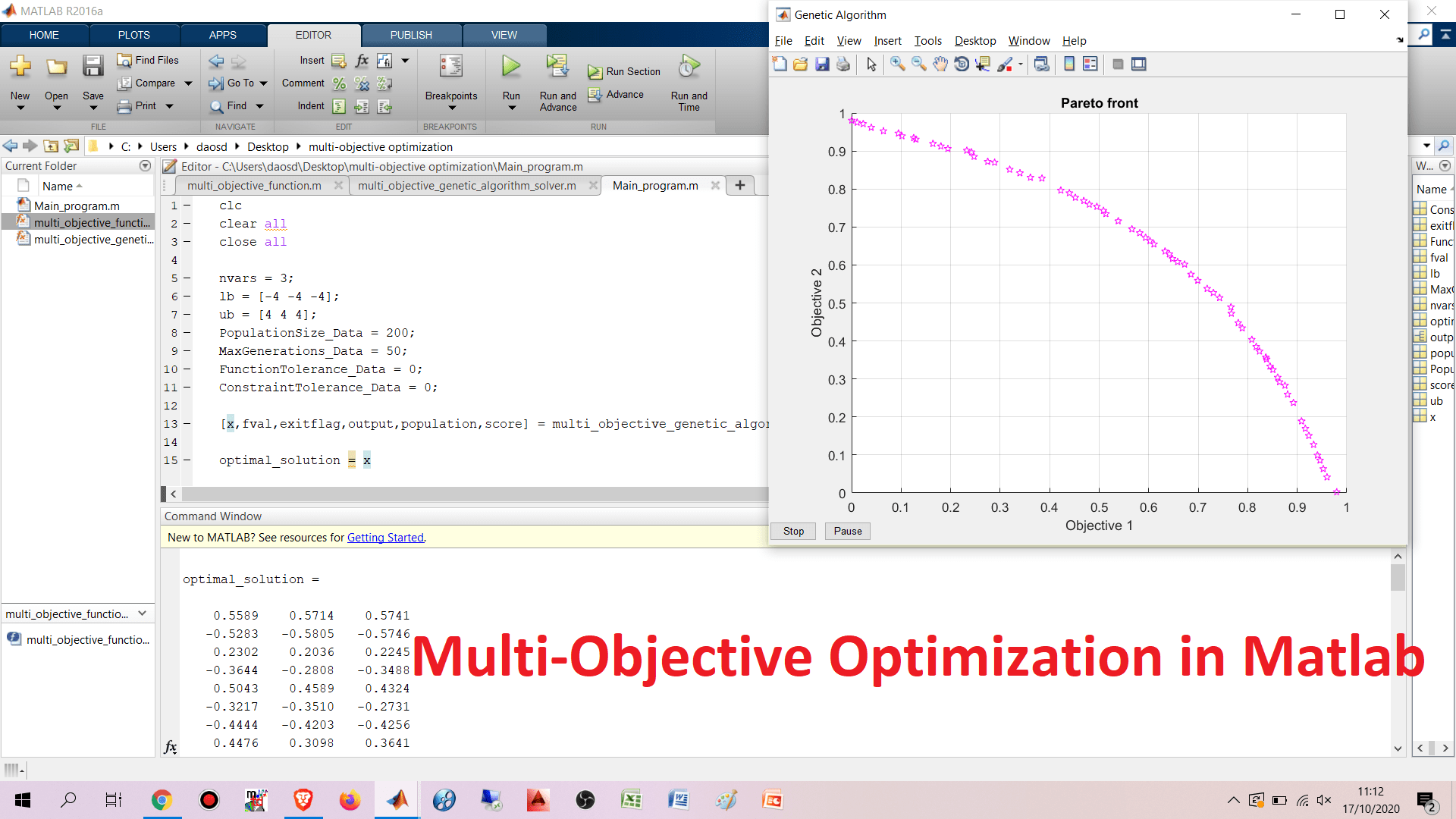 Solving Multi Objective Optimization With Matlab Archives Learn With