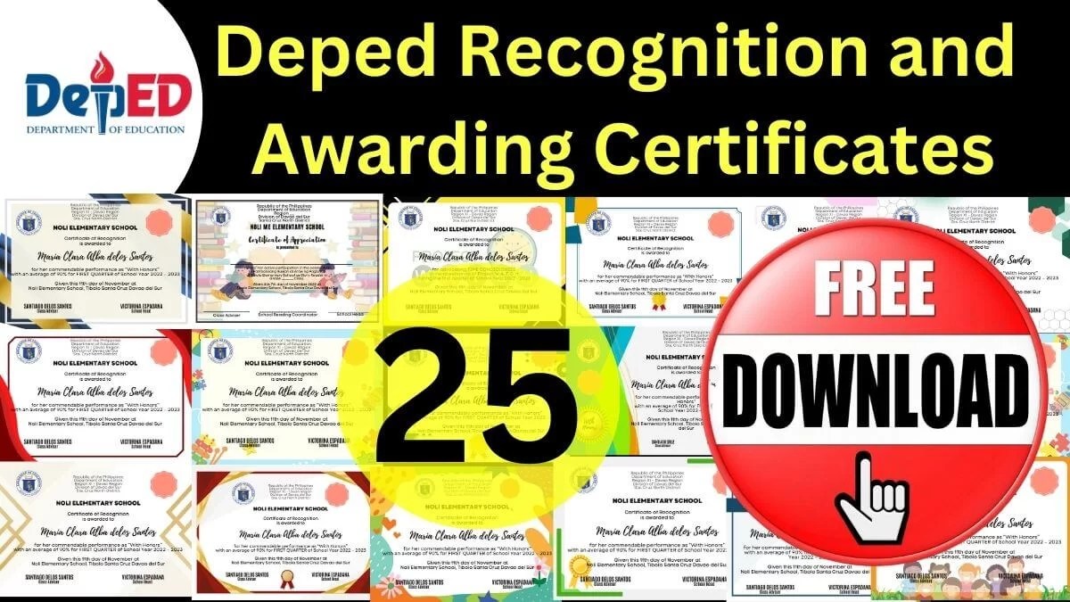 Recognition And Awarding Certificates Free Editable Deped