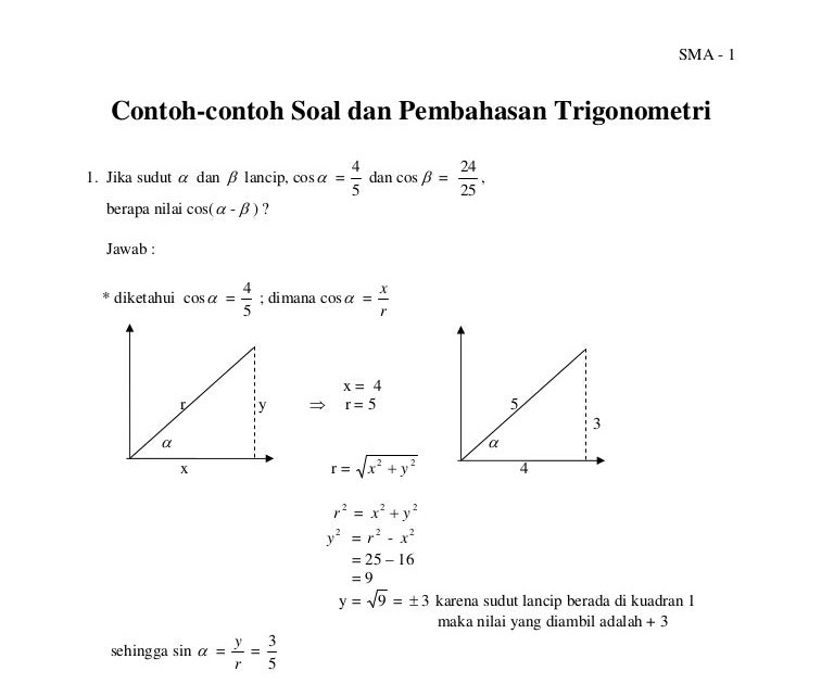 Yuk Cek 12 Contoh Soal Pilihan Ganda Trigonometri Kelas 10 Smk Dan