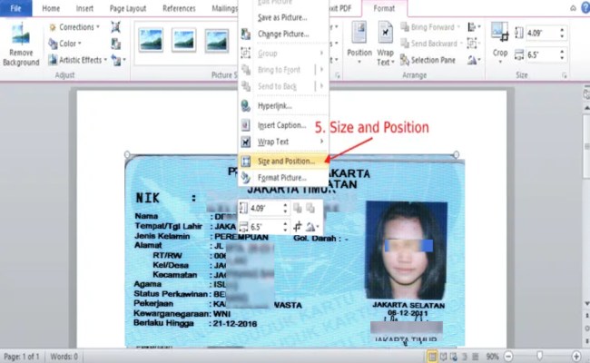 Ukuran Ktp Dan Cara Mencetak Ktp Di Word