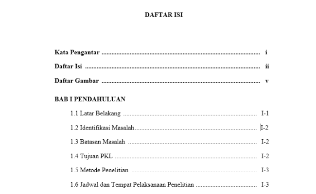 Cara Membuat Daftar Isi Skripsi Makalah Atau Laporan Bilarasa