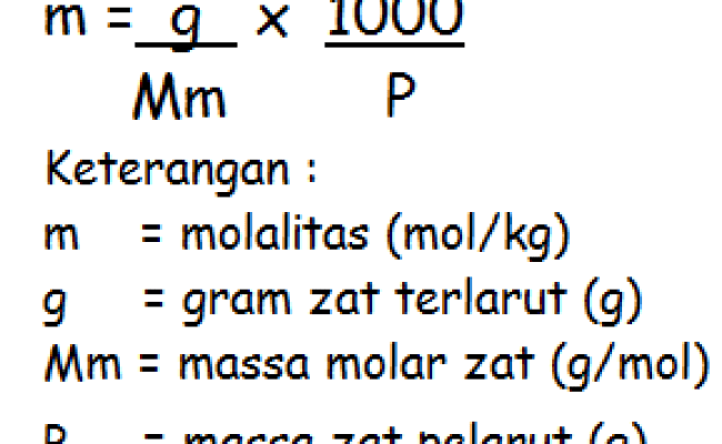 Pengertian Rumus Dan Contoh Soal Molalitas Riset