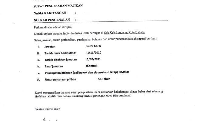 Surat Pengesahan Kerja Kueh Apem