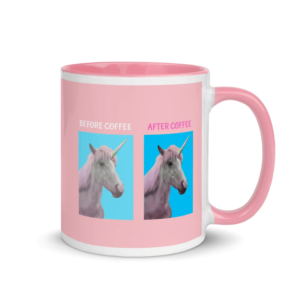 Magical Unicorn Coffee Mug With Accent Color Various Color Options