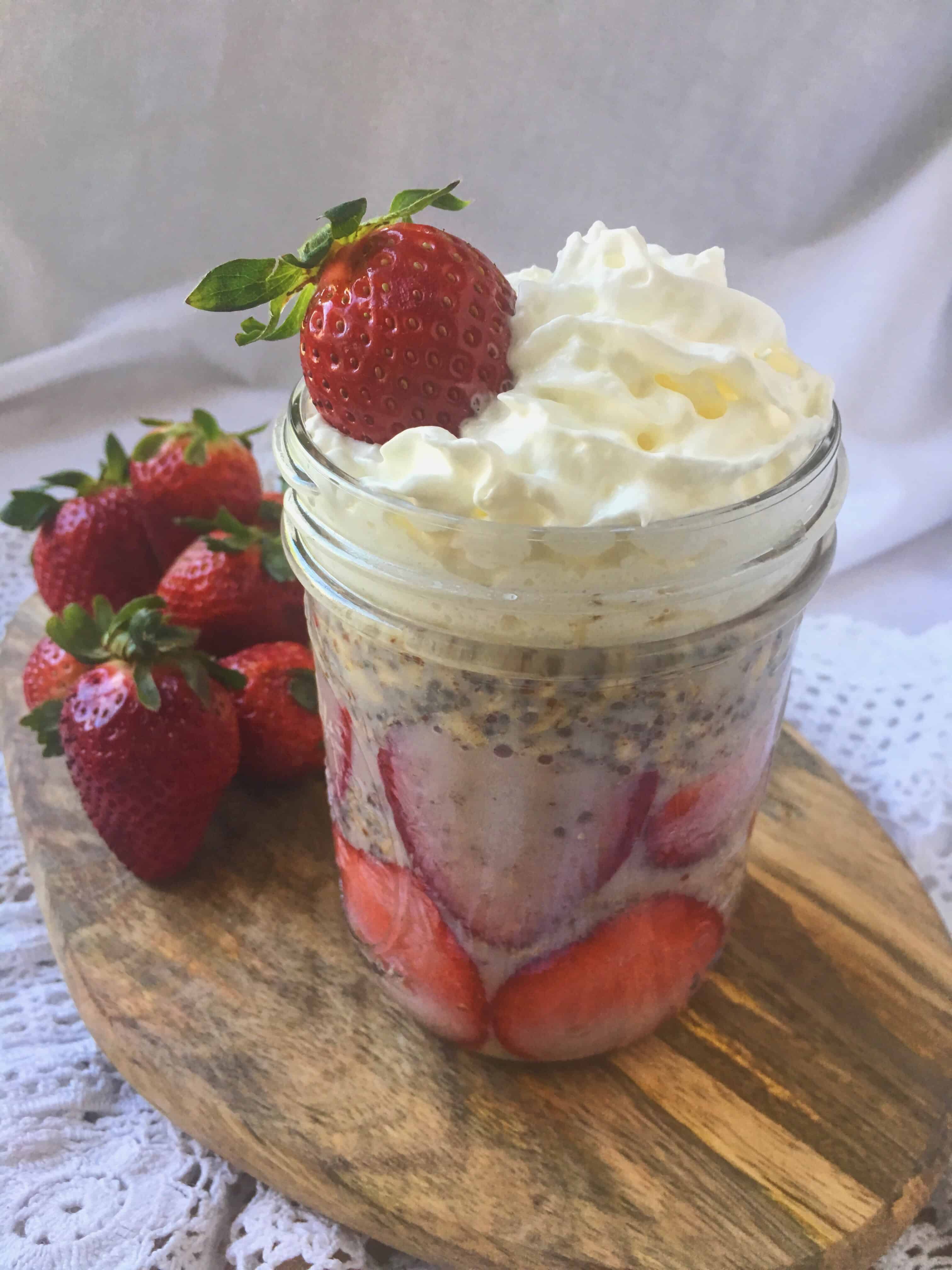 Overnight Strawberries And Cream Oats Lifestyle Of A Foodie