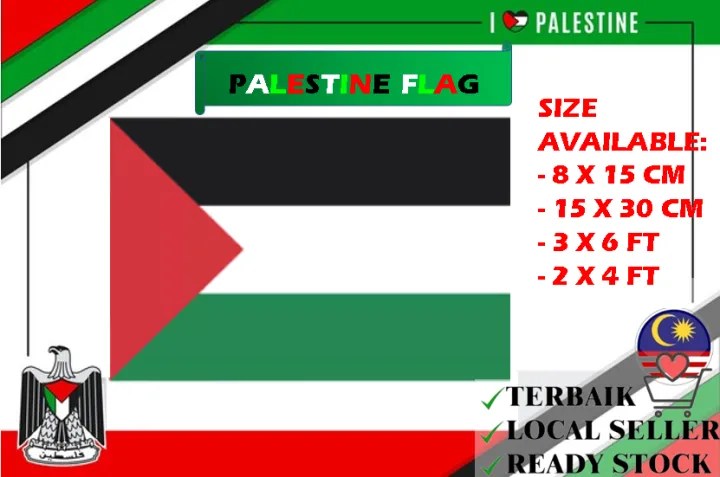 Poster Bendera Malaysia Palestine Football Palestine Sikut Tangan