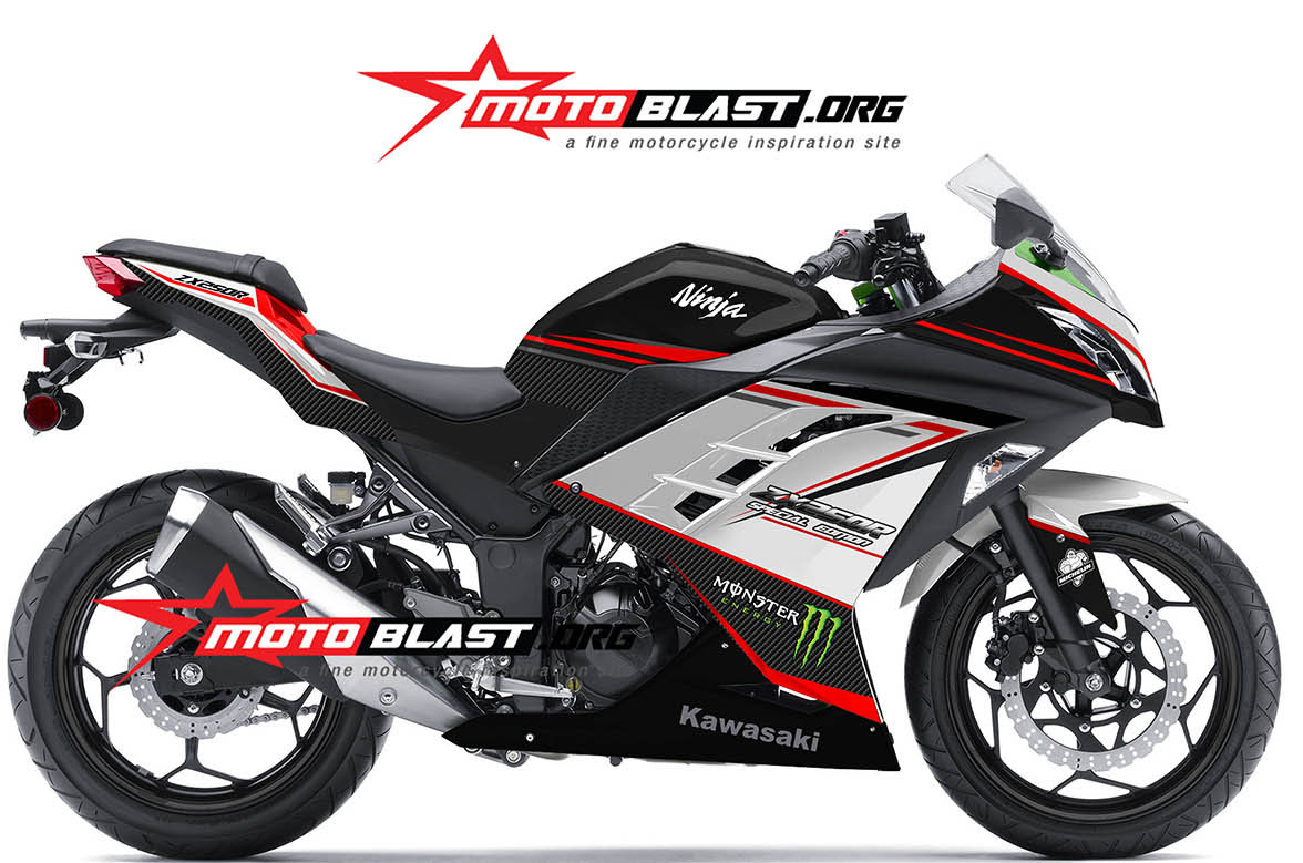 Modif Striping Kawasaki Ninja 250r Fi White Simple Motoblast