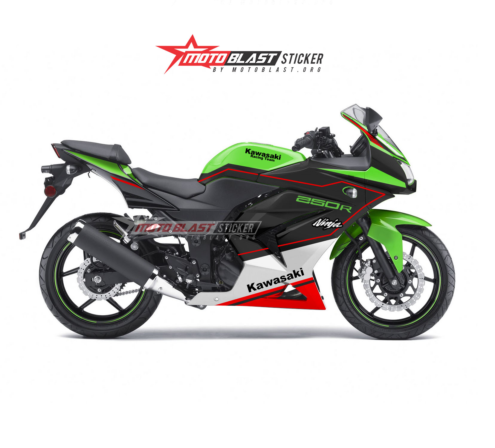 Modifikasi Striping Kawasaki Ninja 250r Karbu Green Motoblast