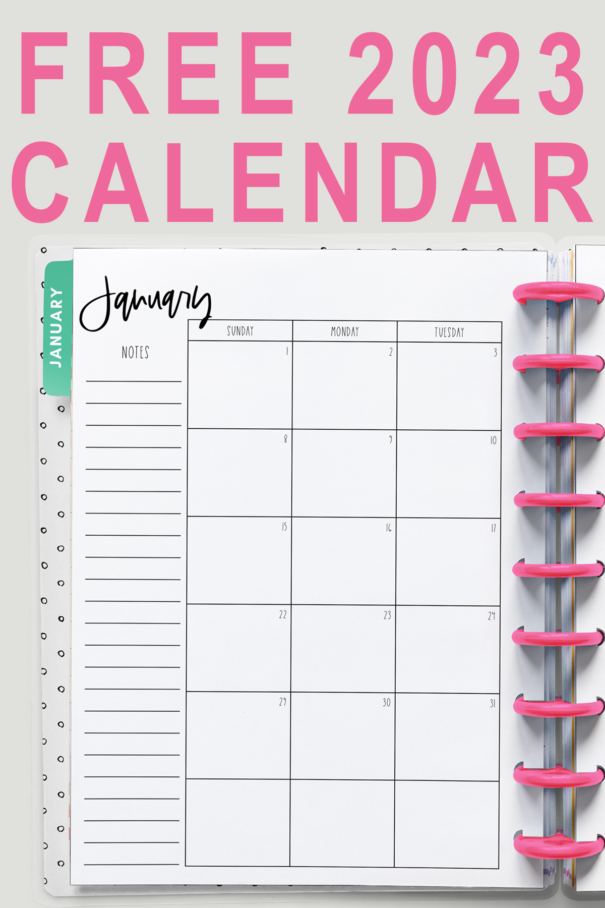 2023 Minimalist Printable Calendars 2023 Simple Planner 2023 Etsy