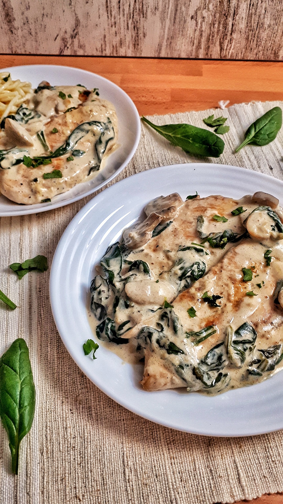 Creamy Parmesan Spinach And Mushroom Chicken Low Carb And Keto