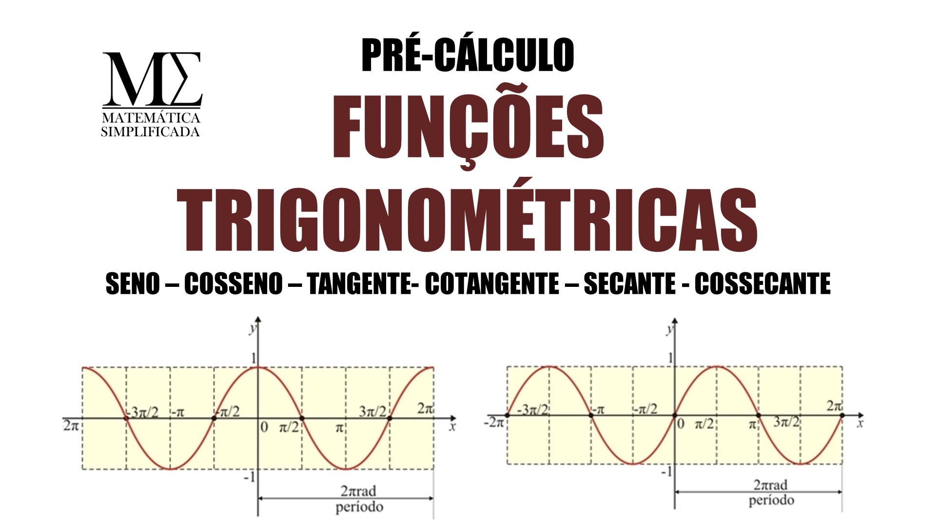 Funções Trigonométricas Seno Cosseno Tangente Pré Cálculo