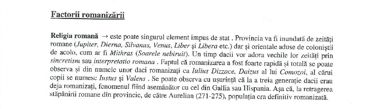 Integrarea Geto Dacilor în Lumea Romană Schiţa Lecţiei Fişă De