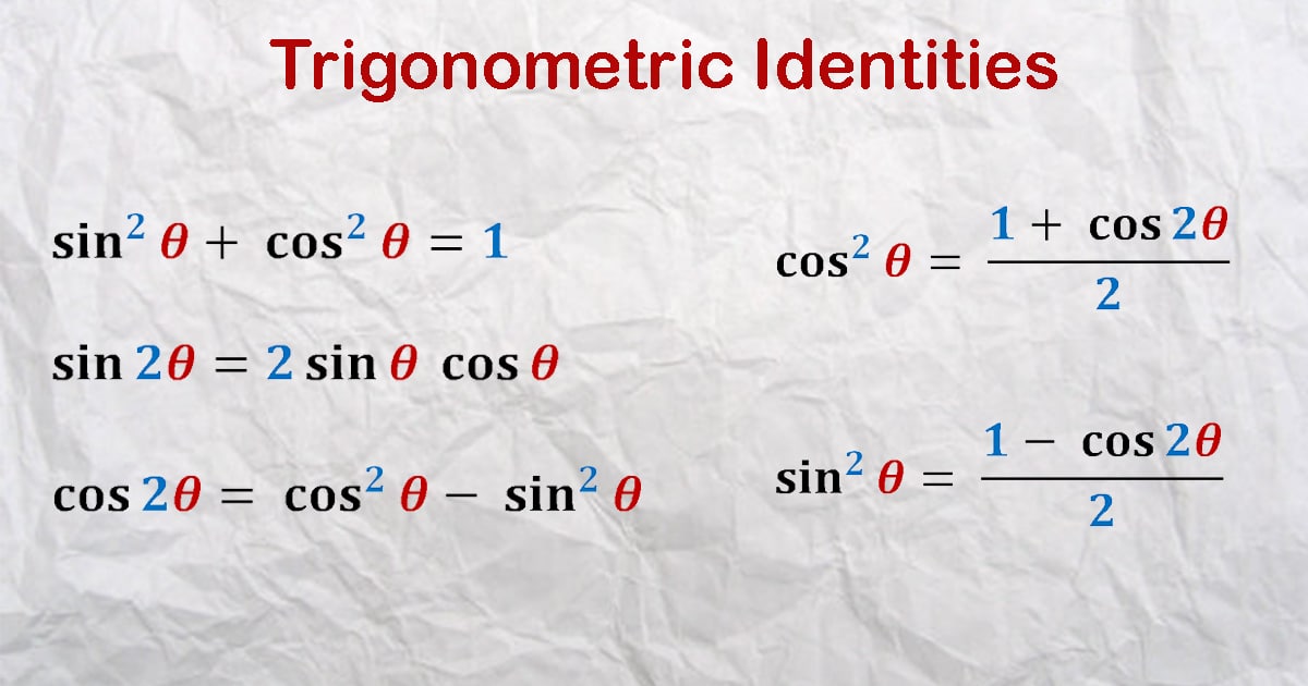 Trigonometric Identities Trigonometry Table Math Original