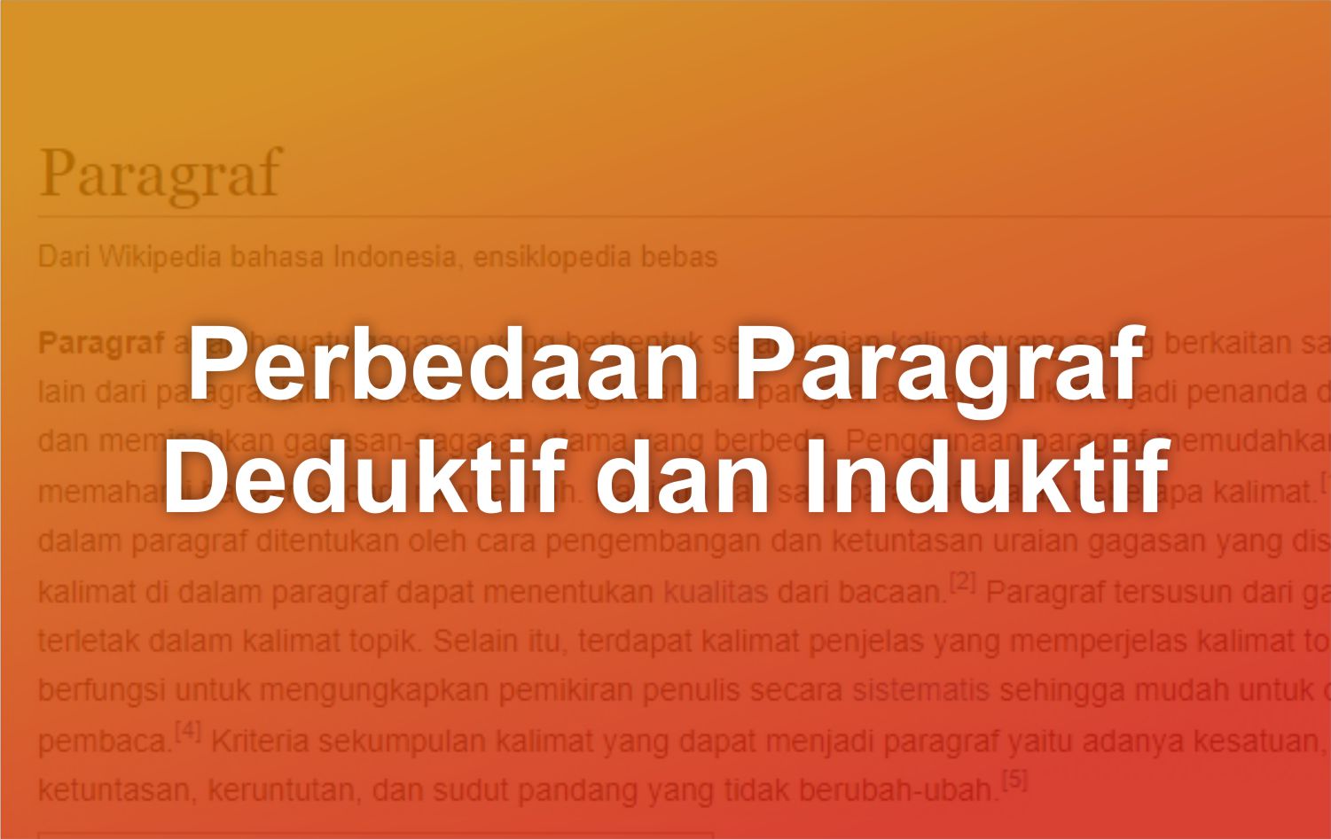 Perbedaan Paragraf Deduktif Dan Induktif Matob