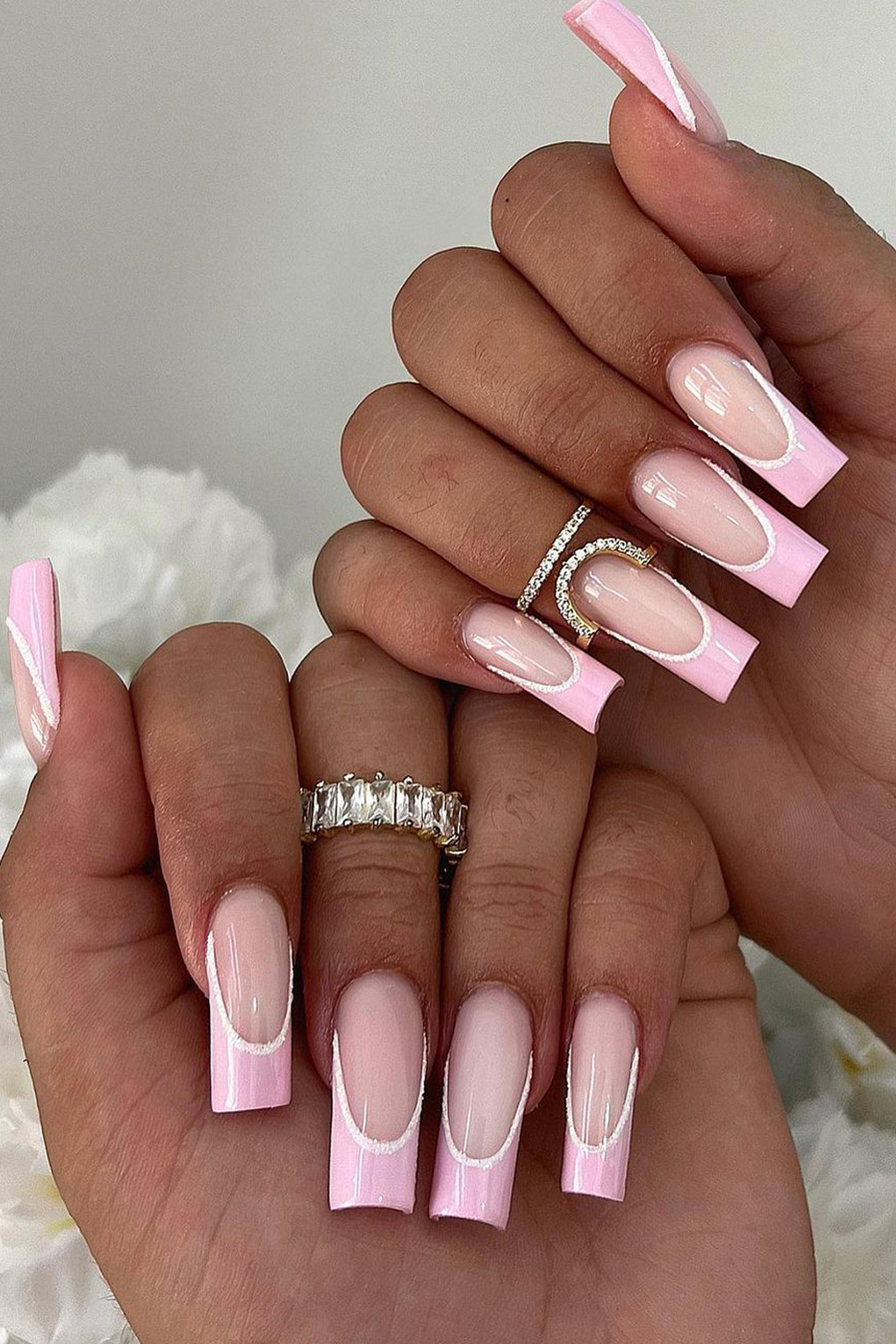 50 Insanely Pretty Pink French Tip Nails To Try May The Ray