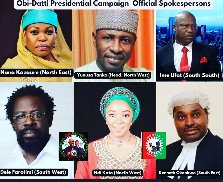 Meet The Team Of Spokespersons Of The Obi And Datti Presidential Campaign