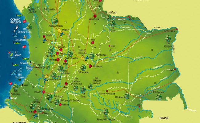 Mapa Turistico De Colombia Mapa De Colombia Otosection