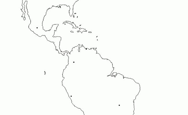 Mapa Del Continente Americano Sin Nombres Y Sin Division Politica