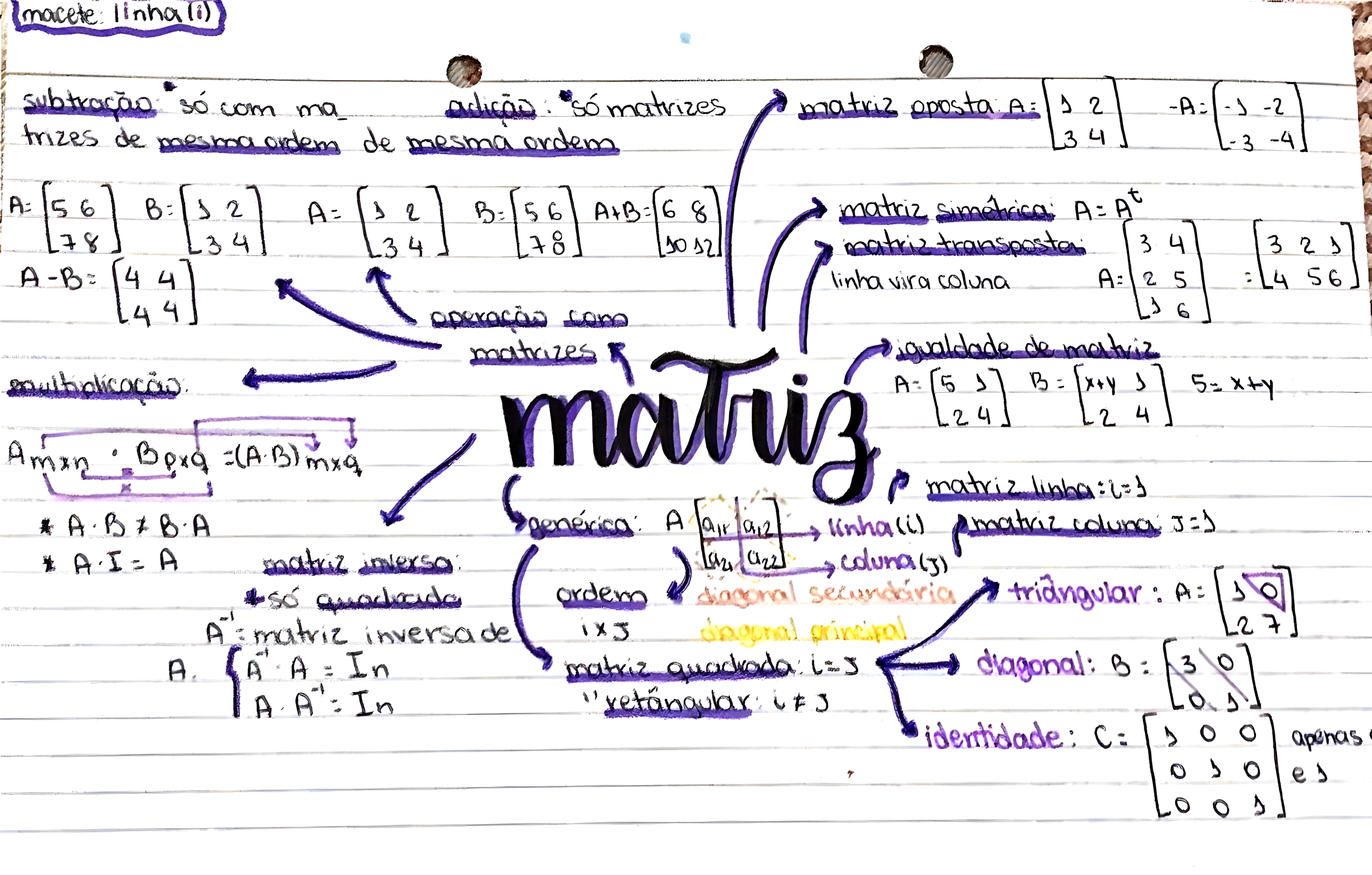 Mapa Mental Sobre Matrizes Maps4study