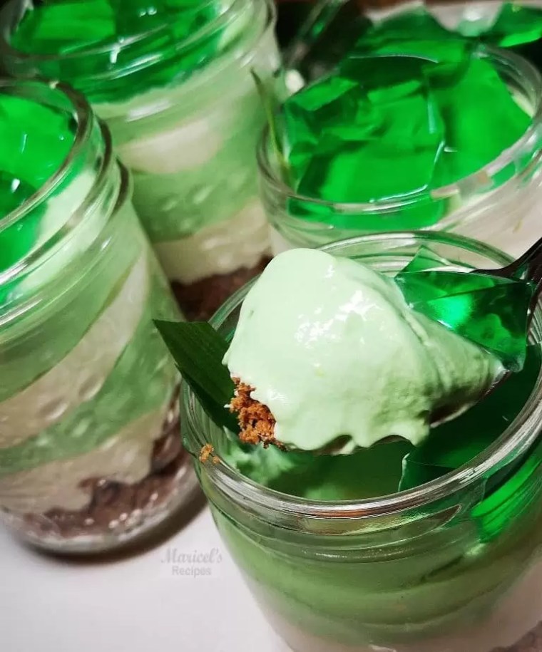 No Bake Pandan Cheesecake With Pandan Jelly Topping Maricels Recipes