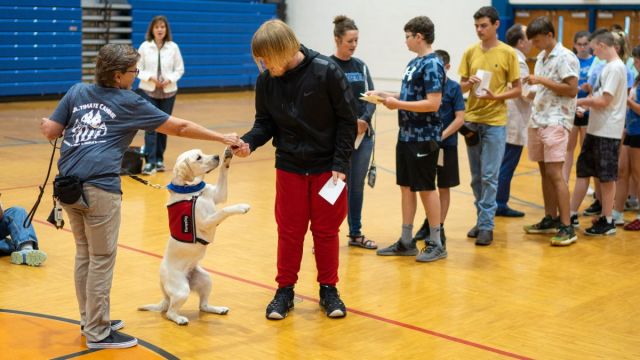 First Lady Justice Introduces Newest Friends With Paws Therapy Dog In