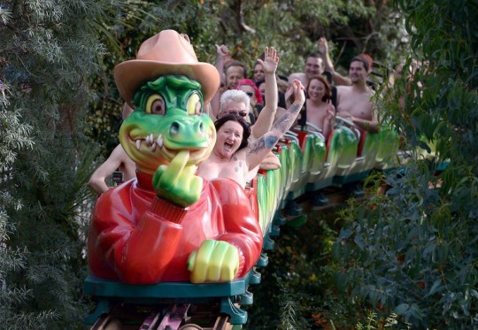 Pictures As Naked Rollercoaster Riders Fail To Break Guinness World