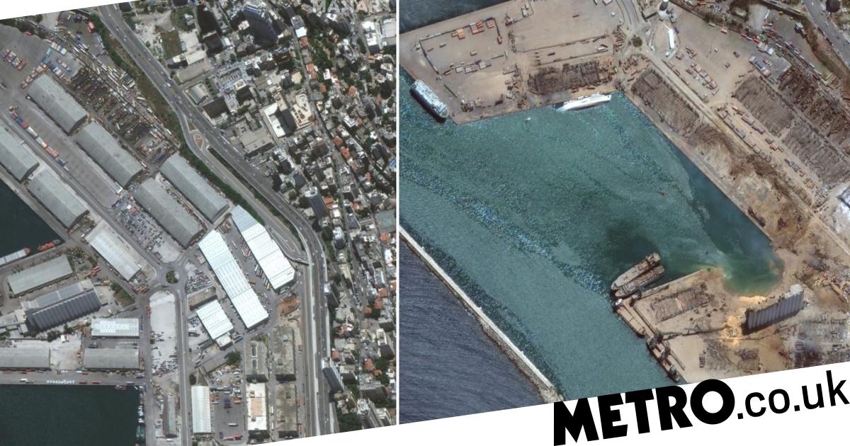 Beirut Explosion Satellite Images Reveal 150m Crater At Beirut Port