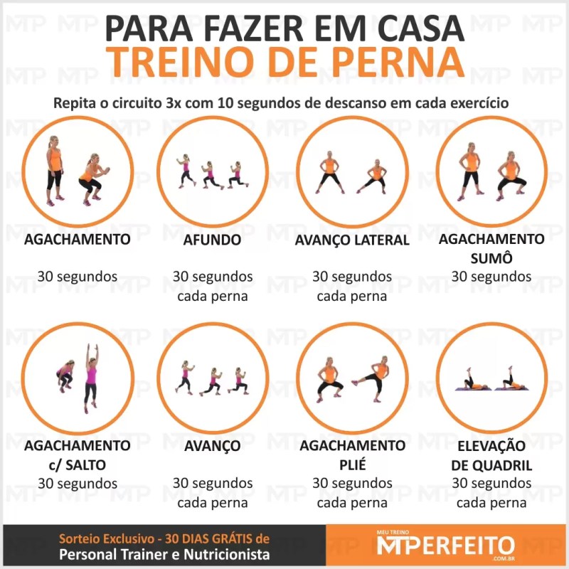 Treino De Perna Para Fazer Em Casa Meu Treino Perfeito