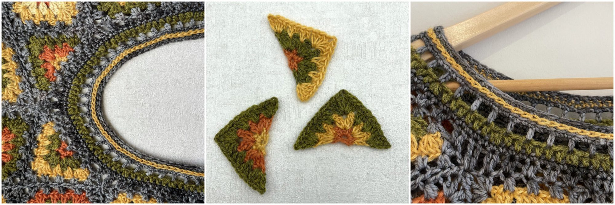 Twinkling Granny Square Half Or Triangle Motif Crochet Pattern