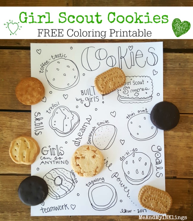 Girl Scout Cookies Coloring Printable Laura Kellys Inklings