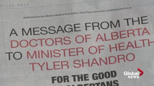 Alberta Doctors Take Out Newspaper Ads In Hopes Of Reaching Agreement