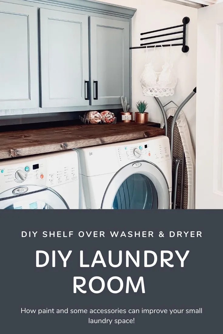 Diy Laundry Room Makeover Diy Shelf Over Washer And Dryer