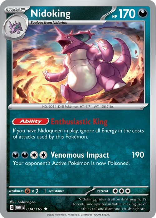 Nidoking 034165 Pokémon Tcg Scarlet And Violet—151 Miketendo64