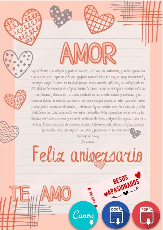 Carta De Aniversario Para Mi Esposo Word Para Imprimir 2023