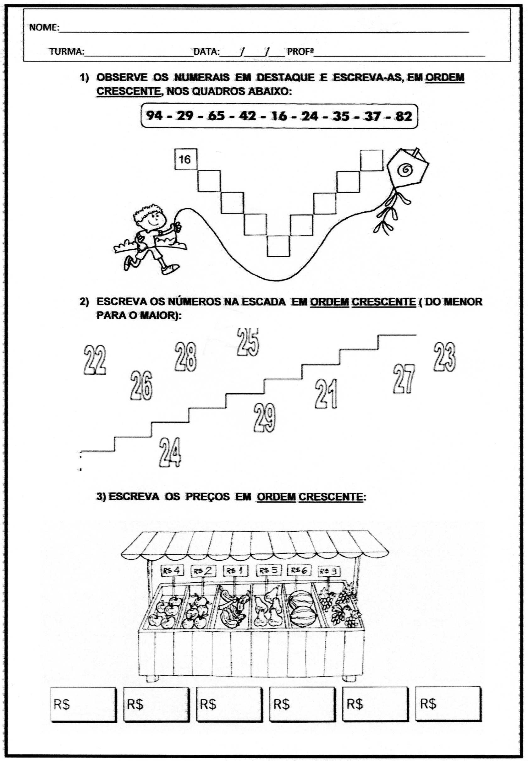 Ordem Crescente E Decrescente · Alfabetização Blog