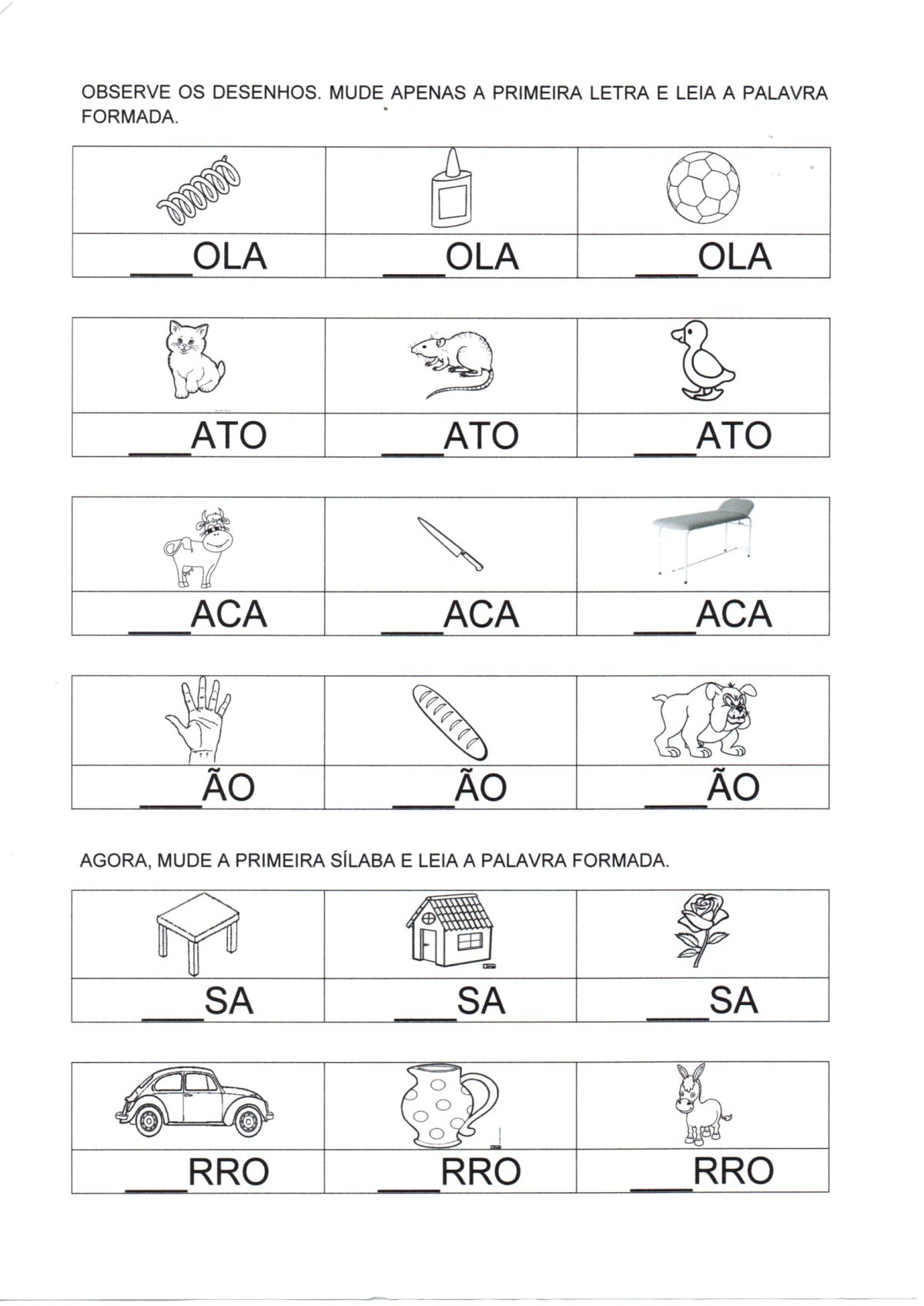 Figuras Para Completar A Letra Inicial · Alfabetização Blog