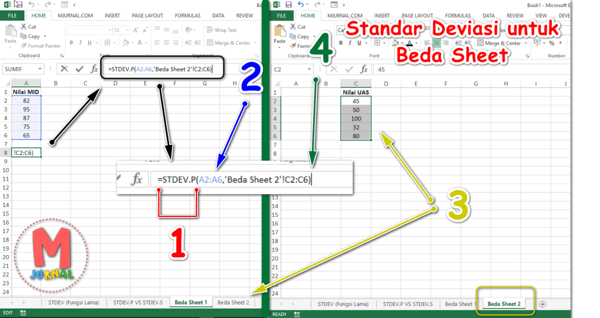 Rumus Standar Deviasi Excel Untuk Sample Dan Populasi M Jurnal