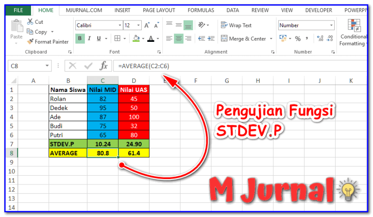 Rumus Standar Deviasi Excel Untuk Sample Dan Populasi M Jurnal