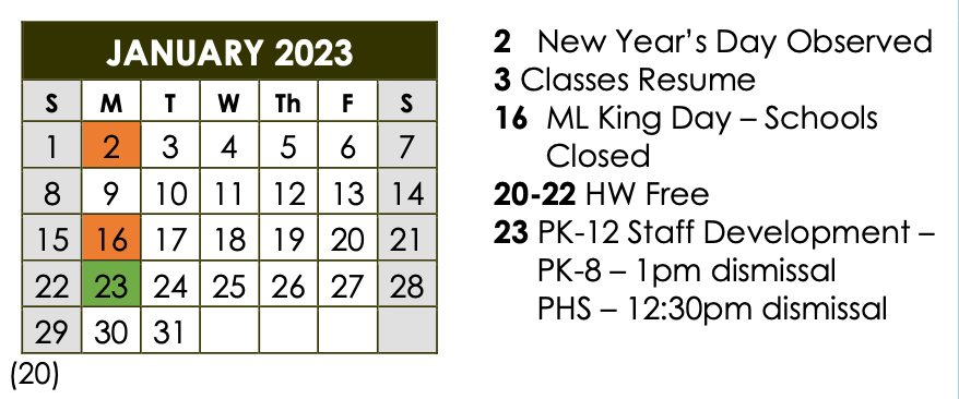 Pps 2022 2023 Calendar Mrs Elias Classes