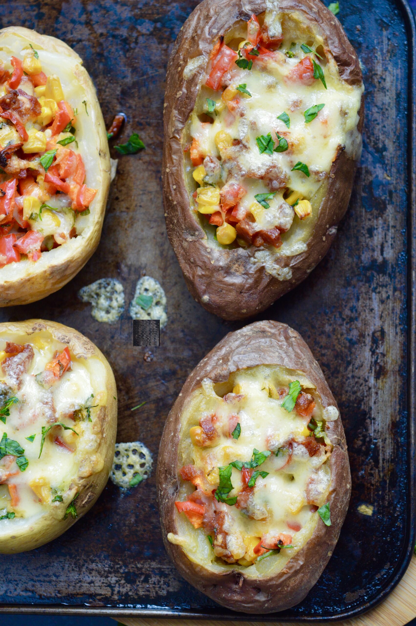 Cheesy Double Baked Stuffed Potatoes — Tasty Food For Busy Mums