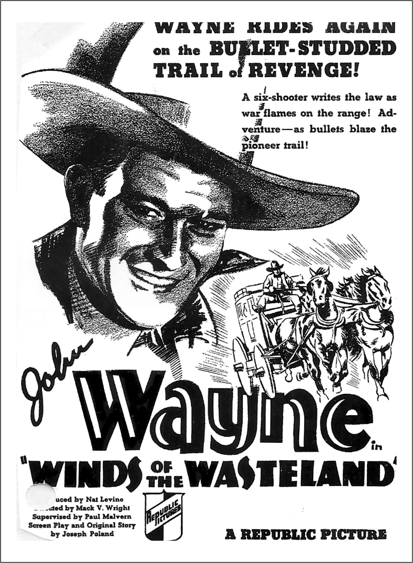 John Wayne Iconic Images Winds Of The Wasteland 1936 My